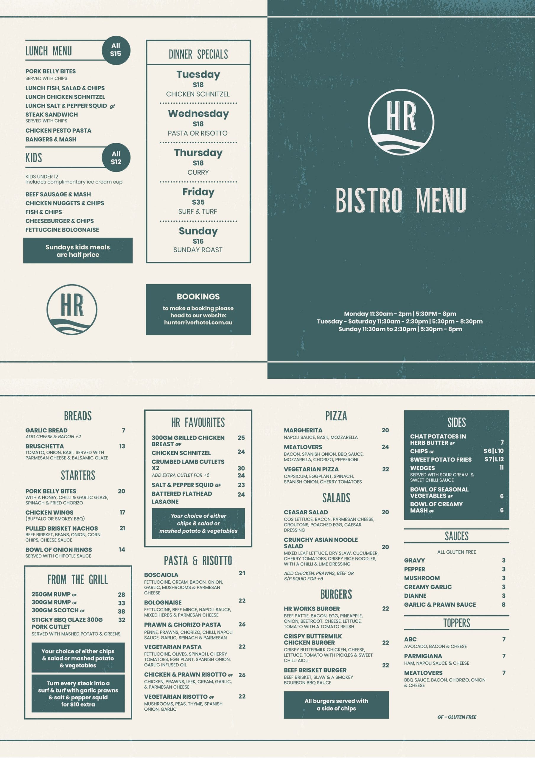 Menus – Hunter River Hotel